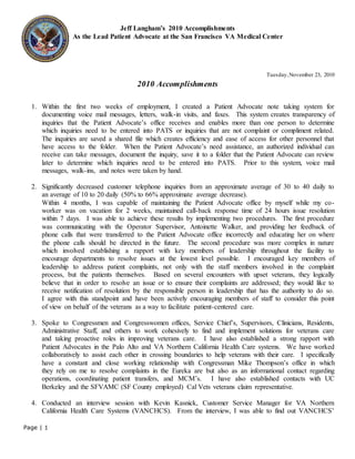 Annual Performance Appraisal Accomplishments FY 2010 | PDF