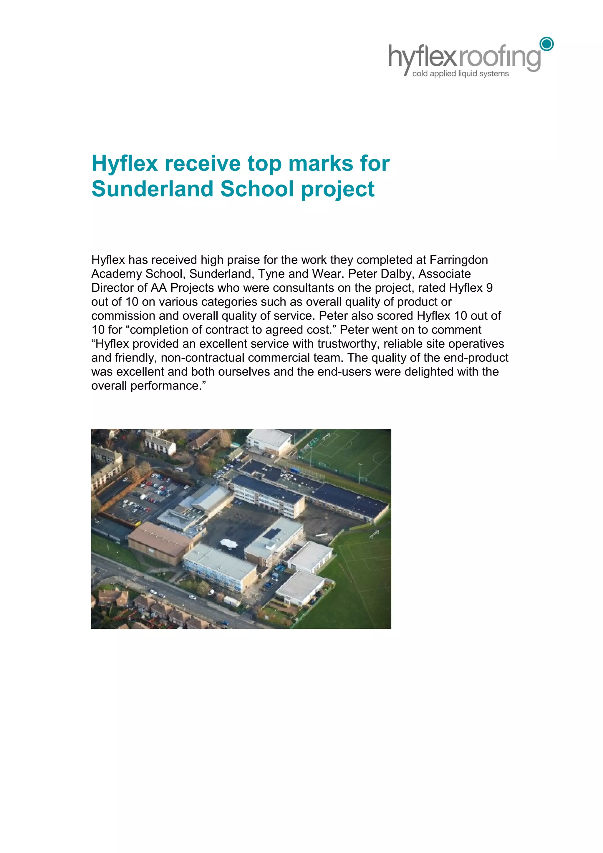 Hyflex - Farringdon Academy School, Sunderland Testimonial | DOC