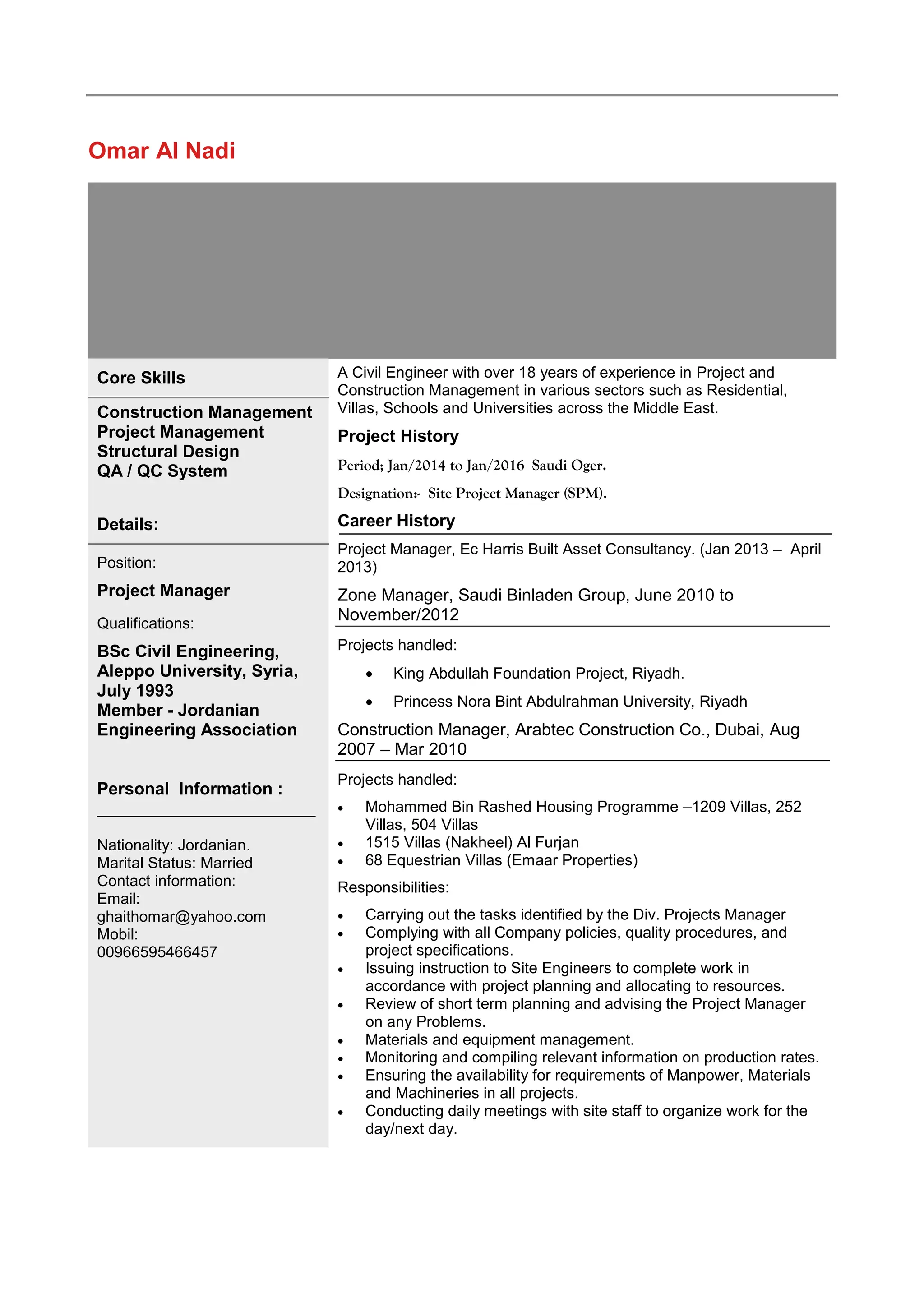 Omar Al Nadi CV عمر | PDF