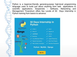 50 days internship in python trivandrum | PPT