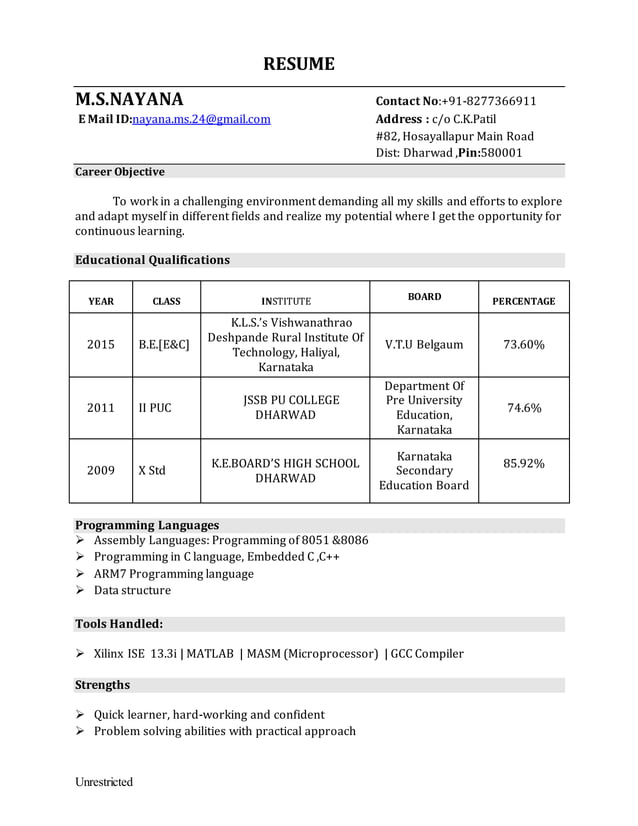 NAYANA_ECE(74%)_2015 PASSOUT - Copy | PDF