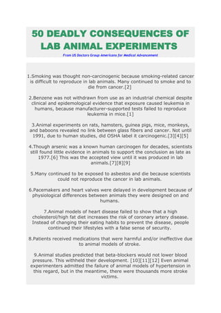 50 DEADLY CONSEQUENCES OF LAB ANIMAL EXPERIMENTS | PDF