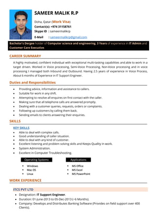 SAMEER MALIK RP | PDF | IT and Internet Support | Internet