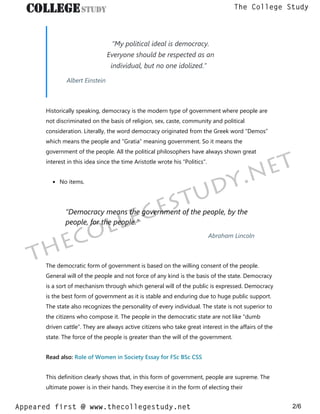 50 democracy in america short essay with quotations the college study | PDF