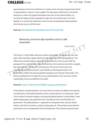 50 democracy in america short essay with quotations the college study | PDF