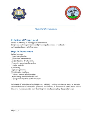 Material Procurement and Management | PDF