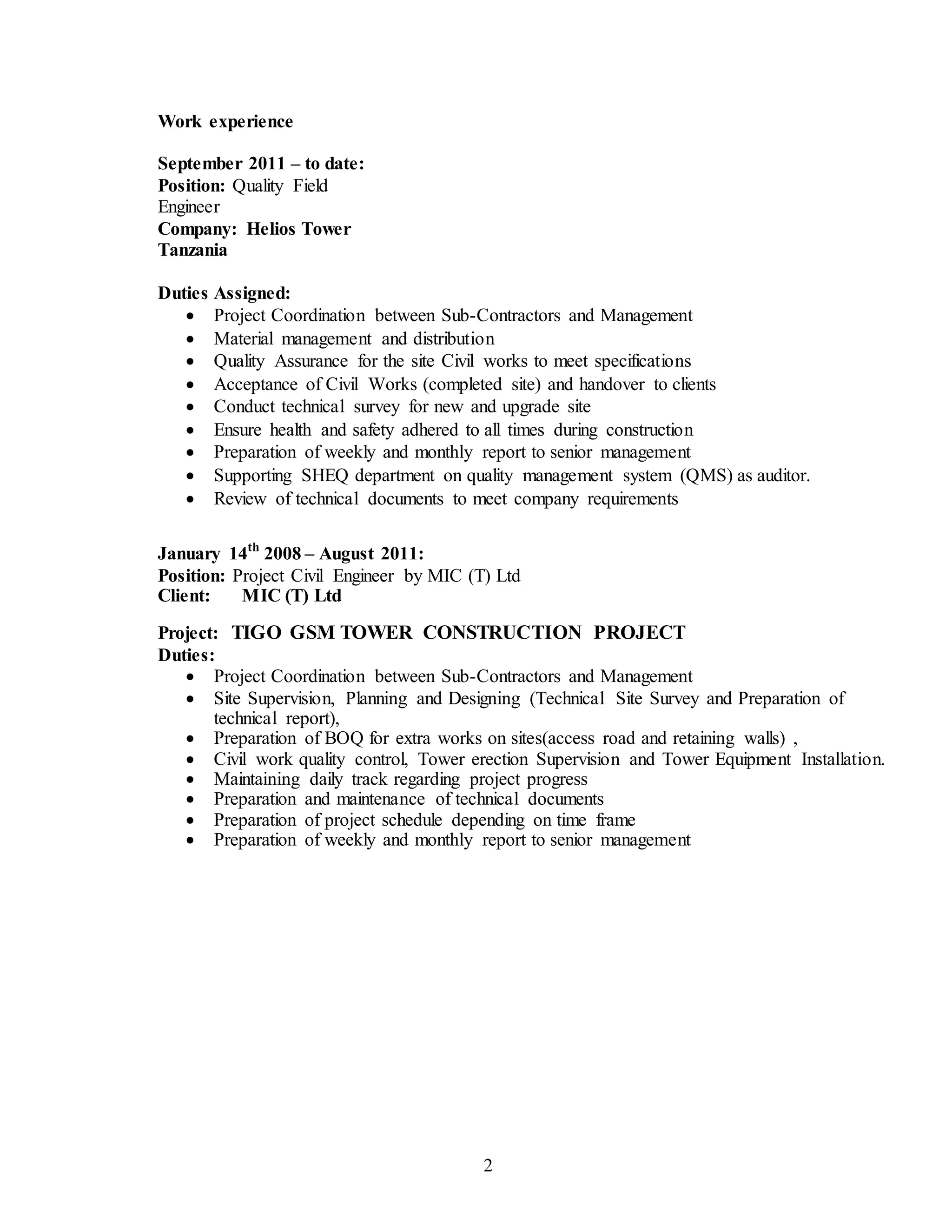 Israel_Issa.CVdocx | DOCX | Civil Engineering Industry | Industries