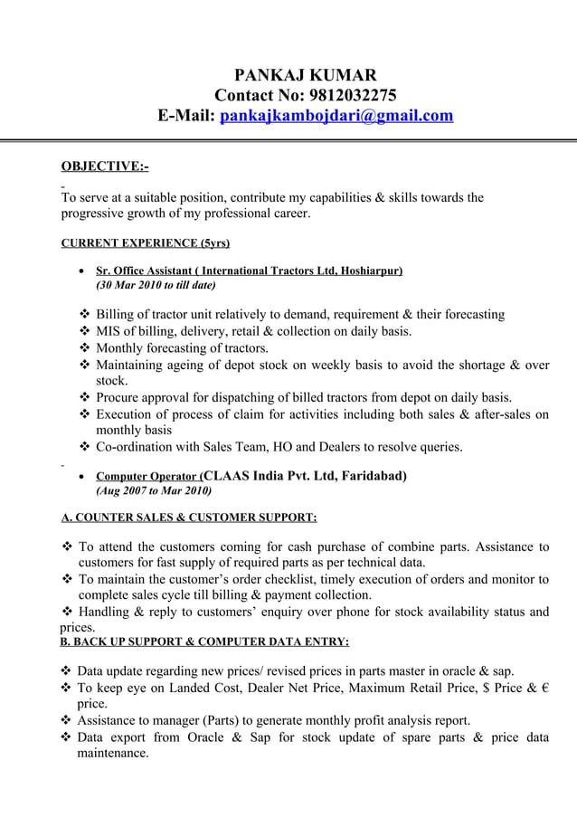pankaj cv | PDF