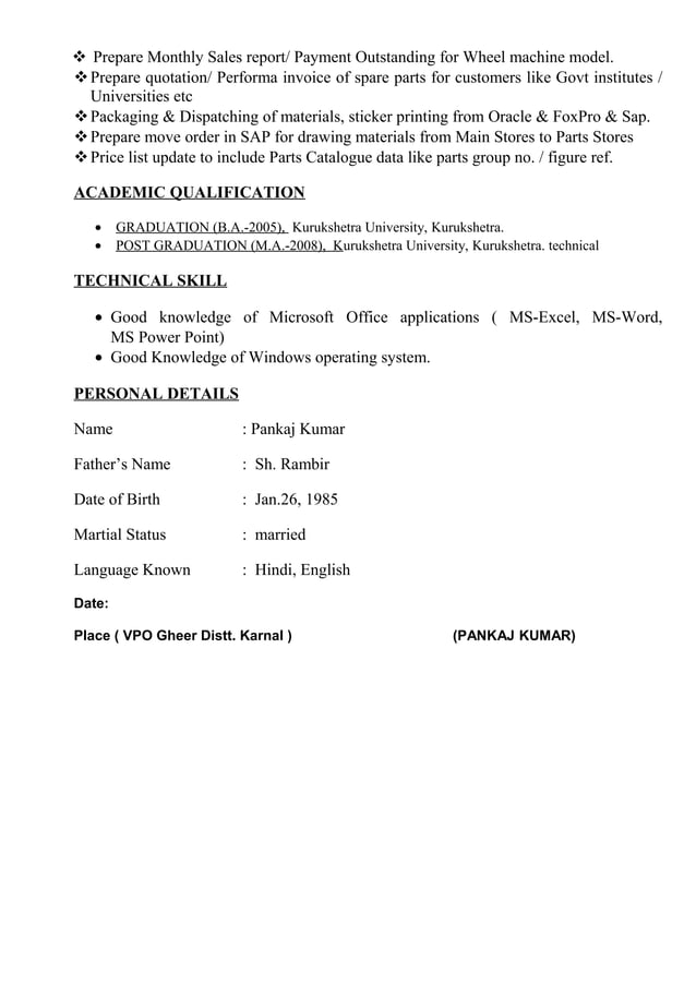 pankaj cv | DOC