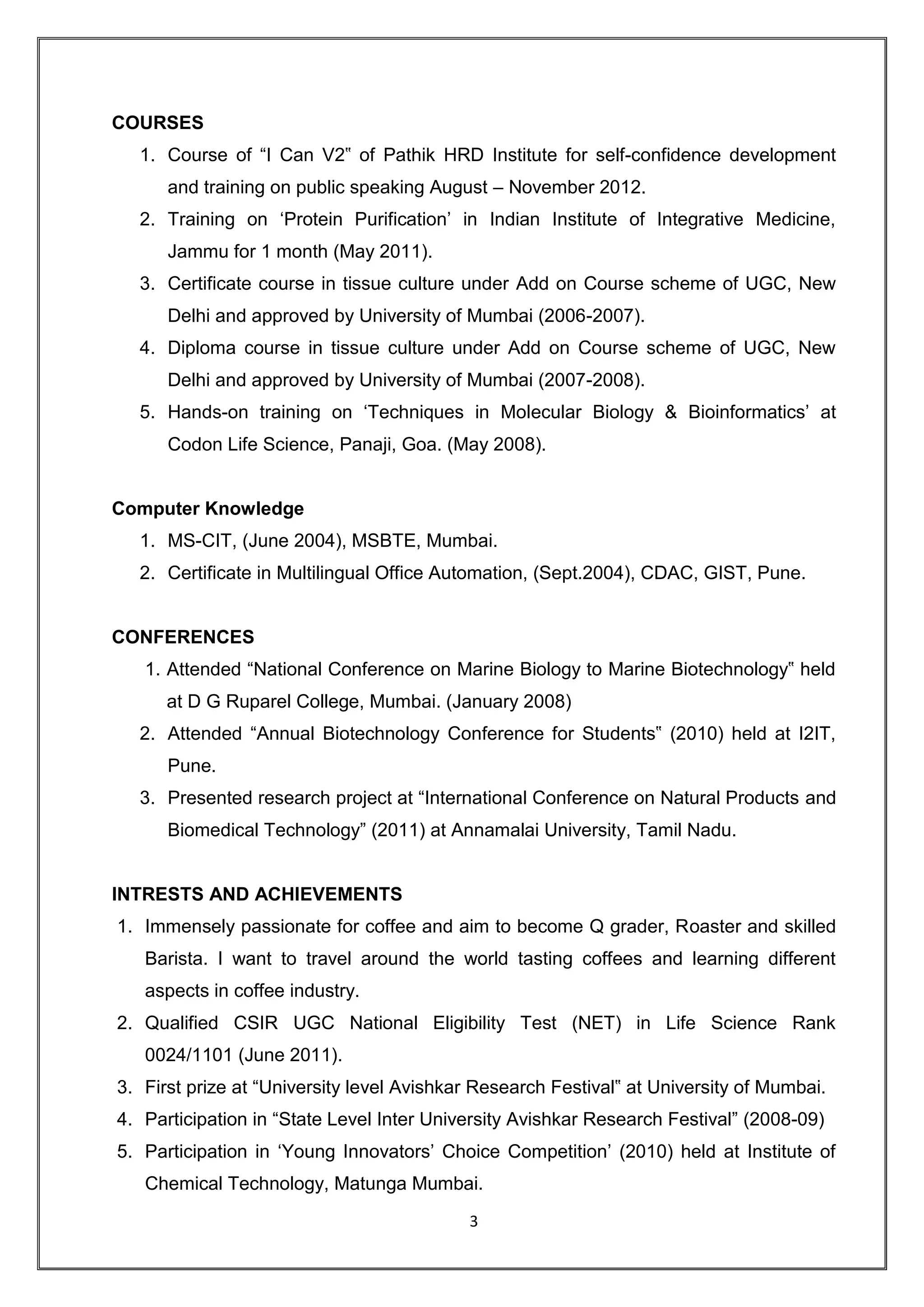 Ajay CURRICULUM VITAE Coffee | PDF