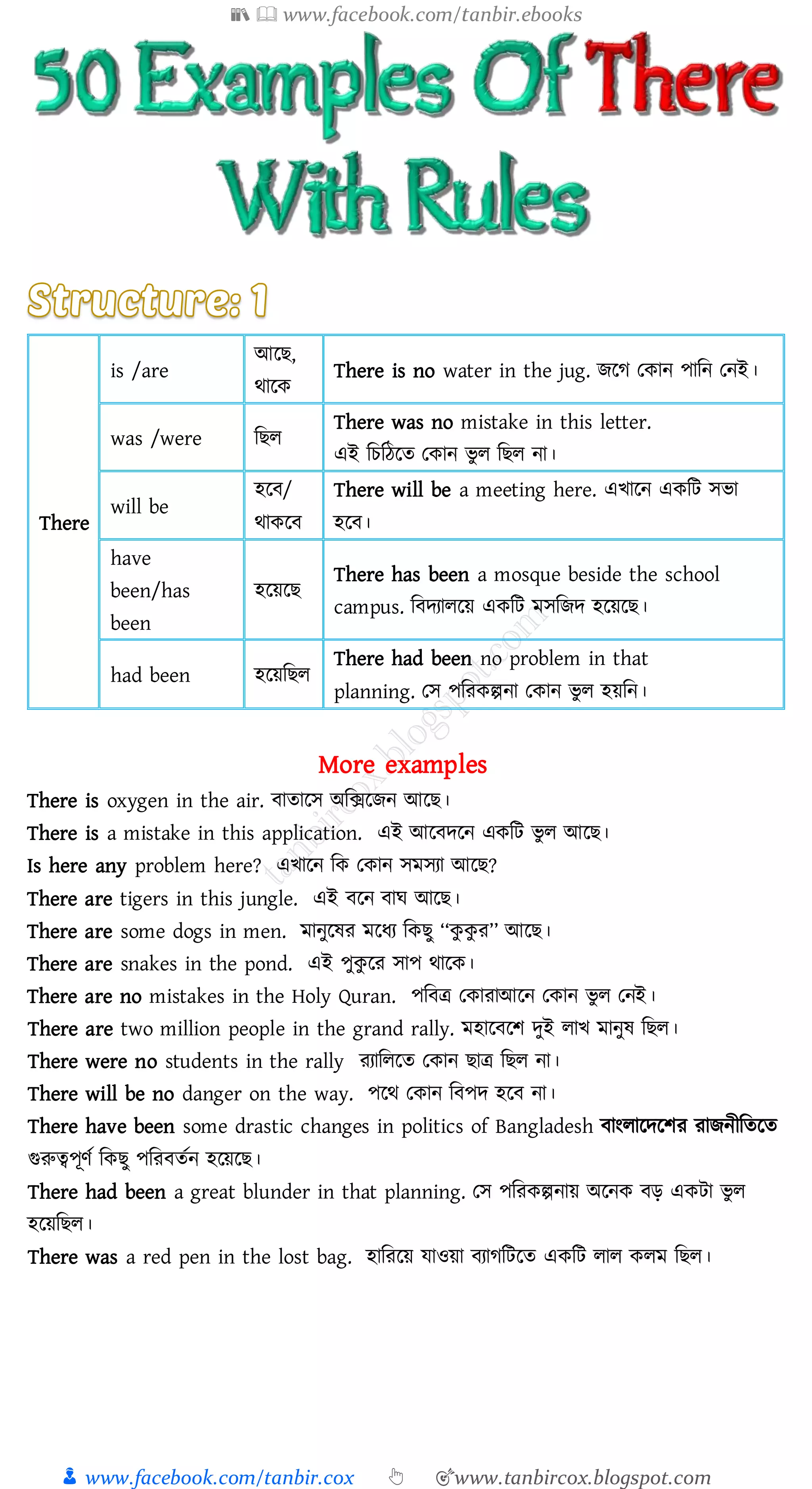 50 examples of there with rules | PDF