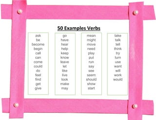 fifty Examples Verbs assignment in English | PPT