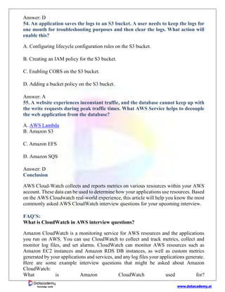 50 Extraordinary AWS CloudWatch Interview Questions & Answers.pdf