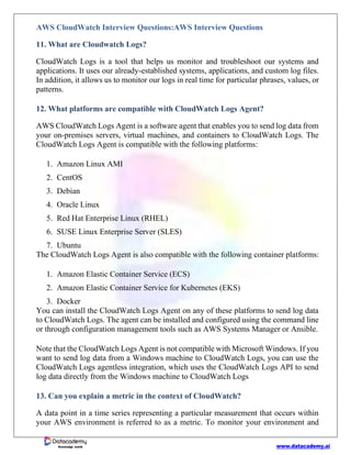 50 Extraordinary AWS CloudWatch Interview Questions & Answers.pdf