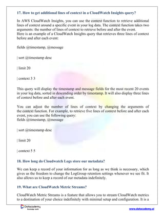 50 Extraordinary AWS CloudWatch Interview Questions & Answers.pdf