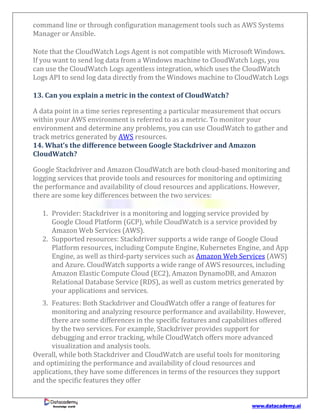 50 Extraordinary AWS CloudWatch Interview Questions & Answers.pdf
