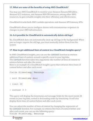 50 Extraordinary AWS CloudWatch Interview Questions & Answers.pdf