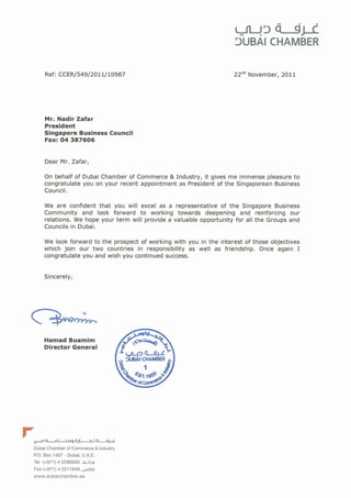 Dubai Chamber letter | PDF