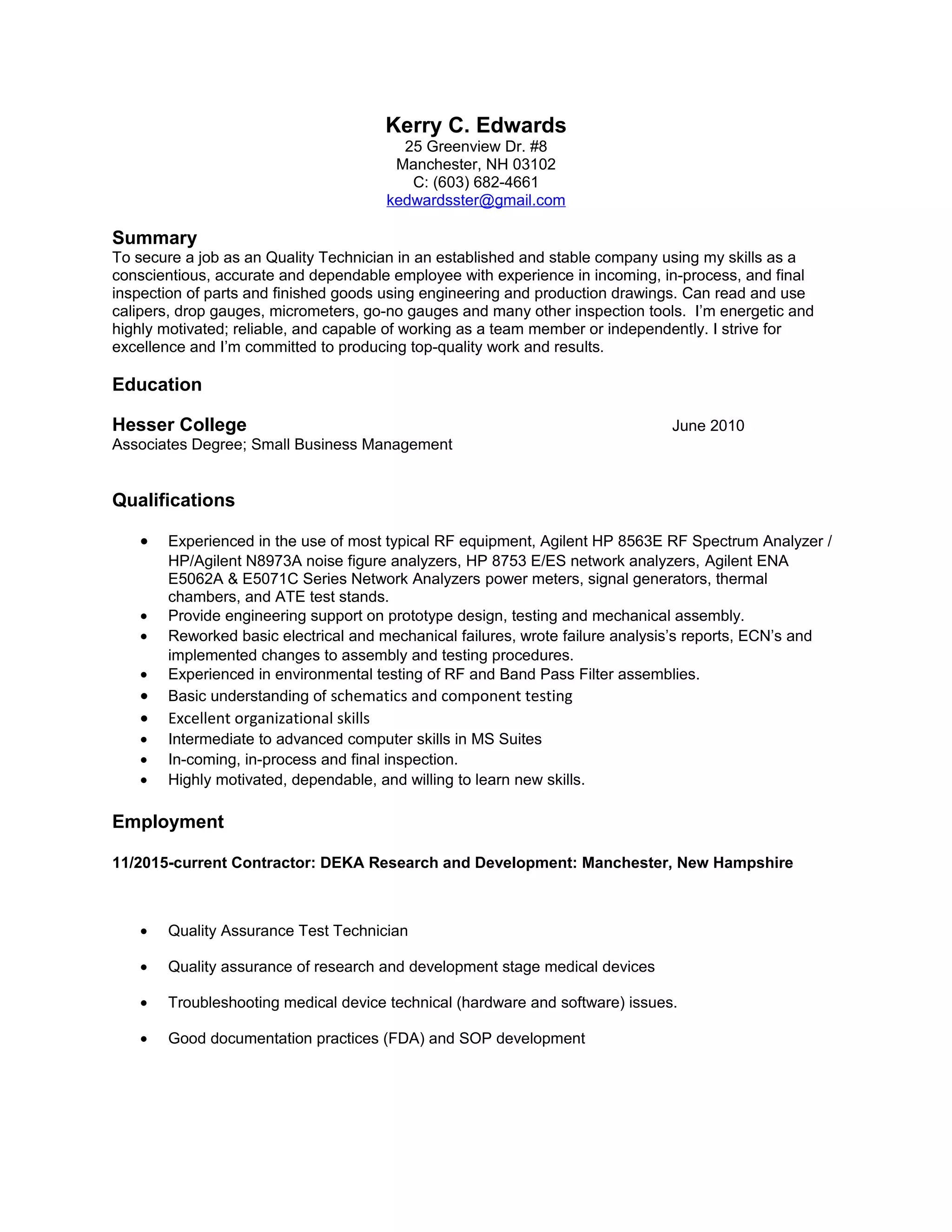 Quality Technician | DOC