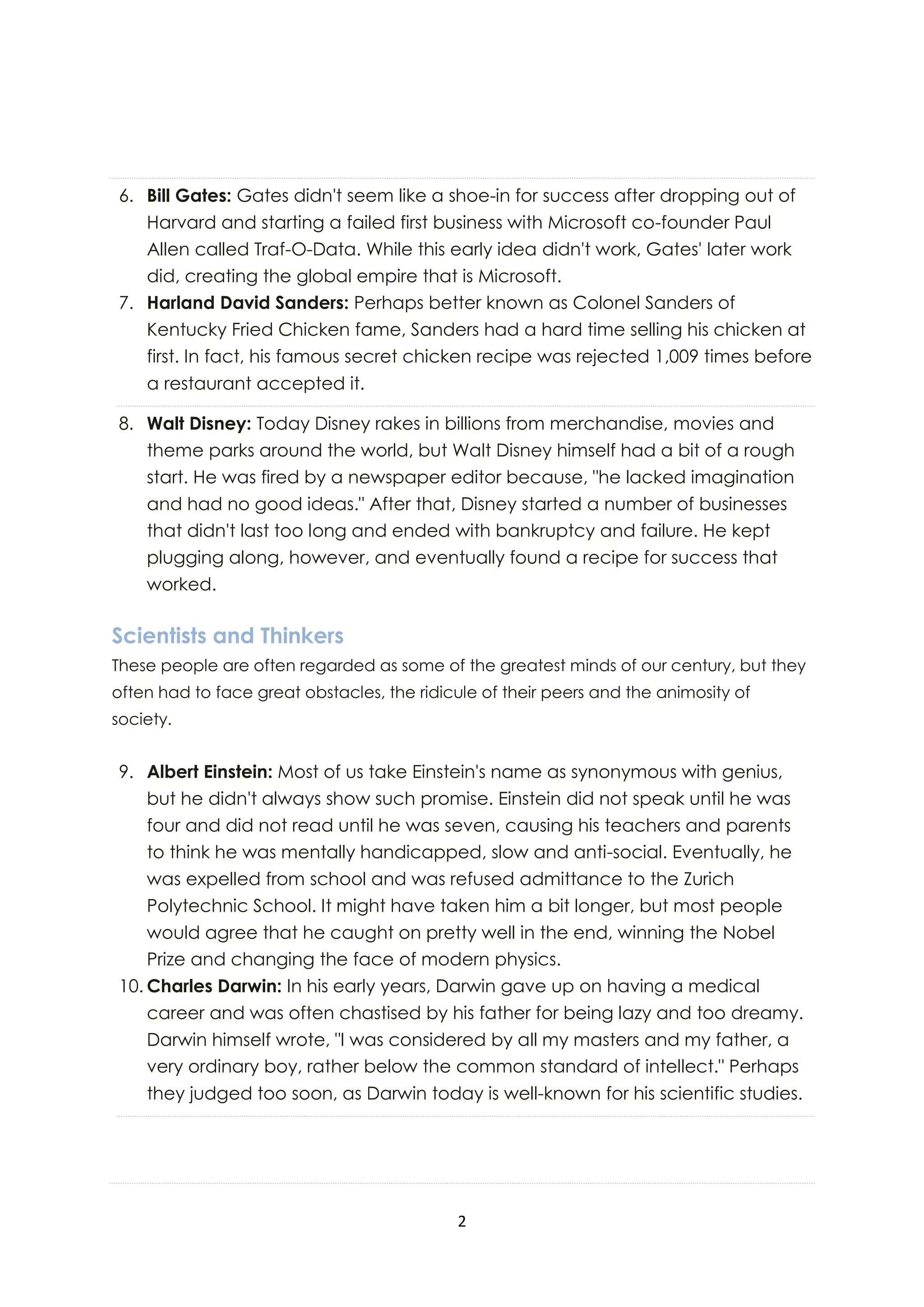 50 famously successful people who failed at first | PDF