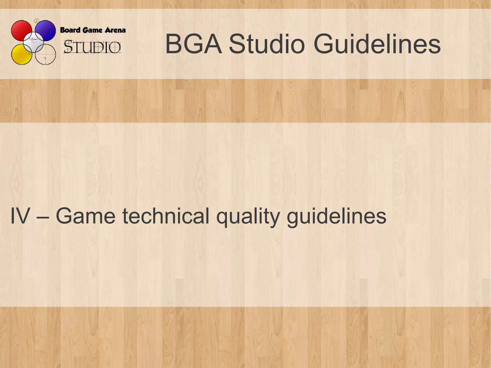 BGA Studio Guidelines | PDF