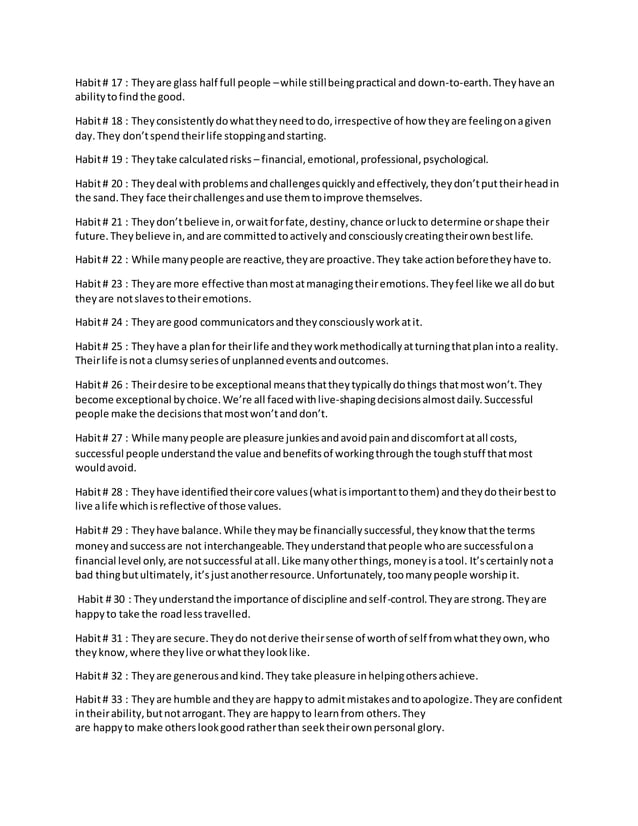 50 Habits Of Highly Successful People | PDF | Free Download