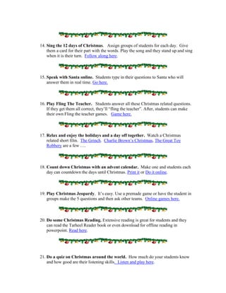 50 holiday activities for the english language classroom | PDF