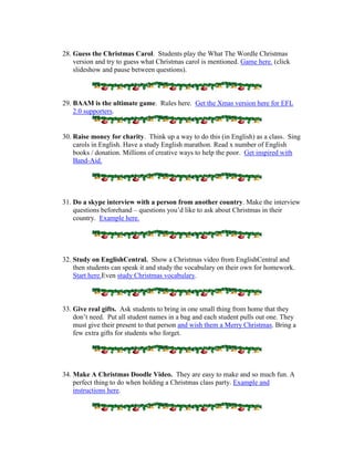 50 holiday activities for the english language classroom | PDF