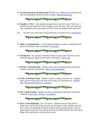 50 holiday activities for the english language classroom | PDF