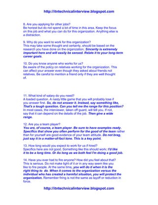 50 important interview questions | PDF | Resume Writing and Advice ...