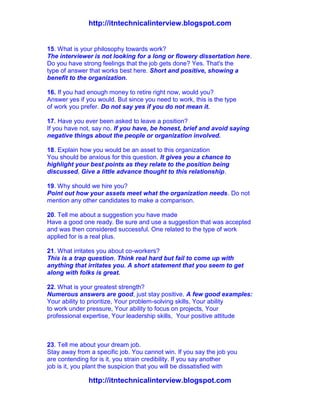 50 important interview questions | PDF | Resume Writing and Advice ...