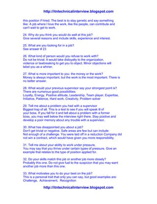 50 important interview questions | PDF | Resume Writing and Advice ...
