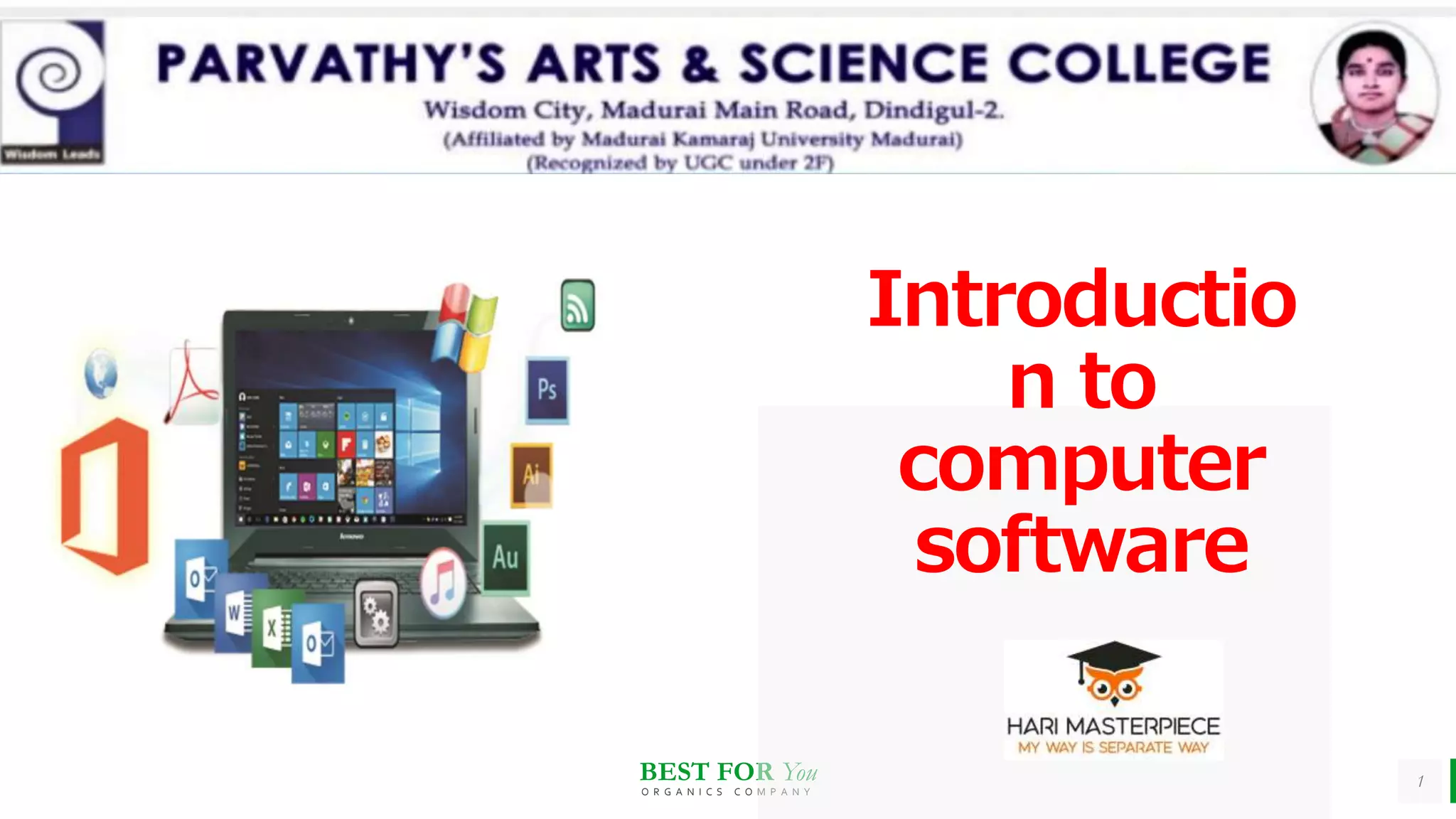 (50)introduction to computer software ppt hari master piece | PPT