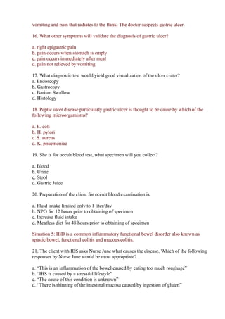 50 item gastrointestinal nursing test banks | DOC