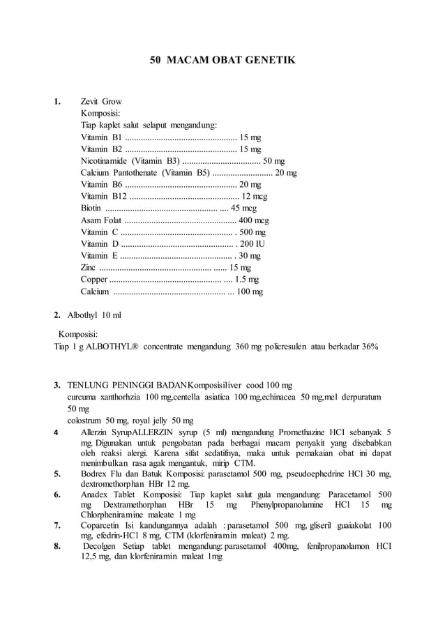 50 jenis obat generik | PDF