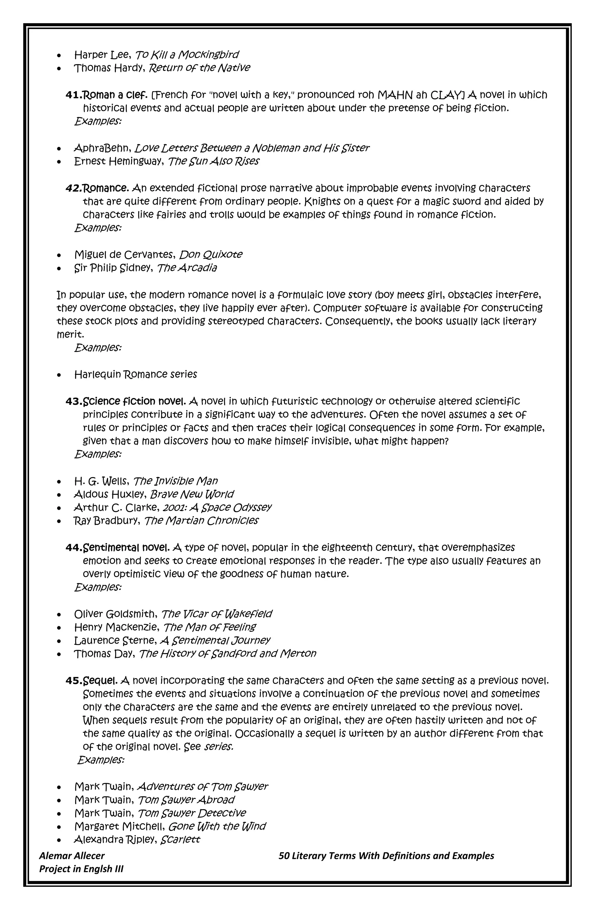 50 literary terms with definition and example1 | DOCX