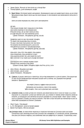 50 literary terms with definition and example1 | PDF