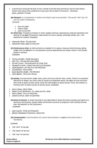 50 literary terms with definition and example1 | PDF