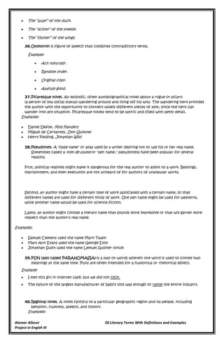 50 literary terms with definition and example1 | PDF
