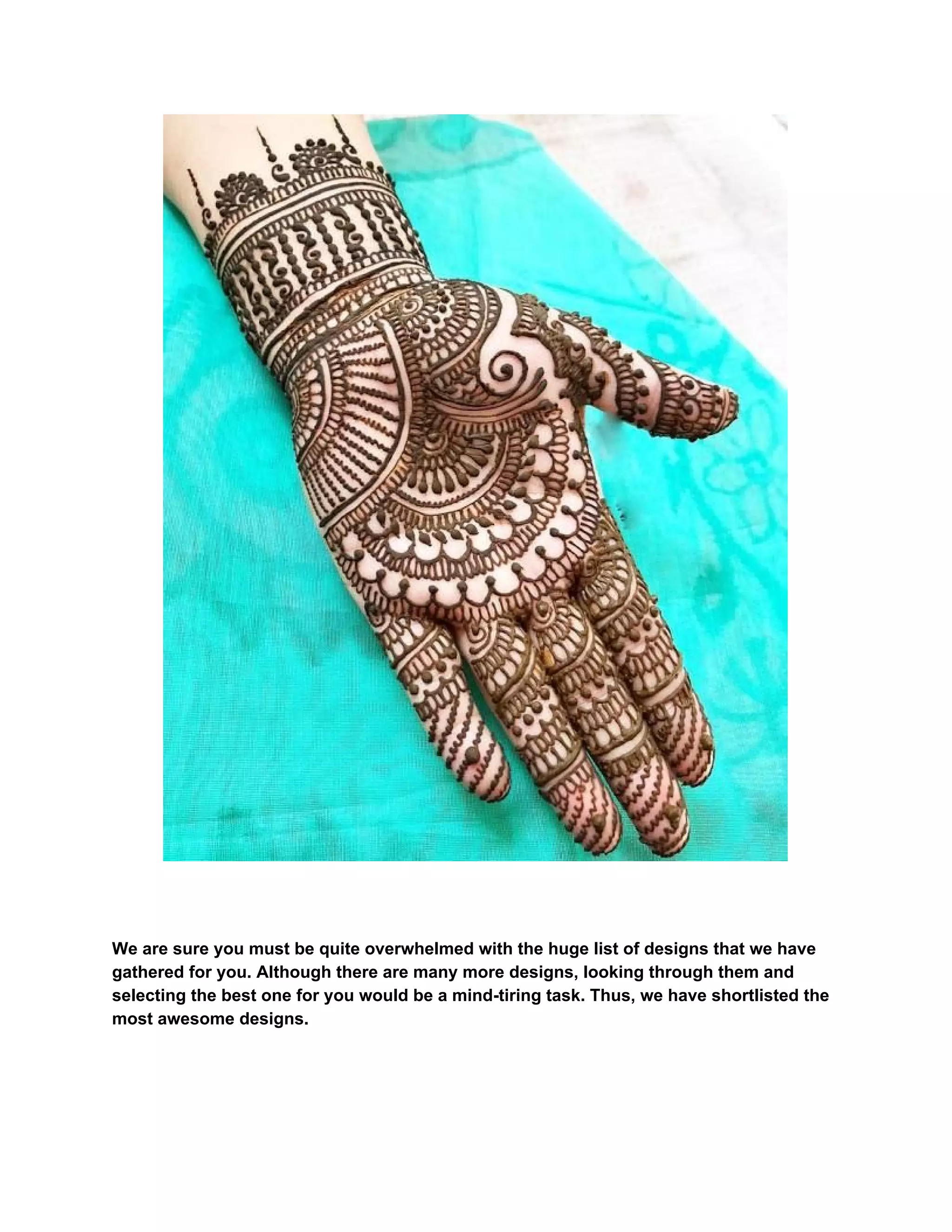 50+ mind blowingly simple mehandi designs (1) | PDF