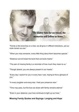 50 Missing Family Quotes and Sayings.pdf | Bereavement | Family and ...