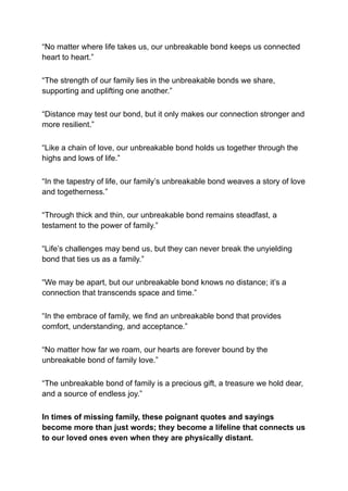 50 Missing Family Quotes and Sayings.pdf | Bereavement | Family and ...