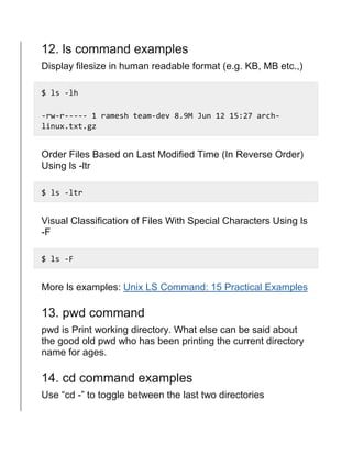 50 most frequently used unix | PDF
