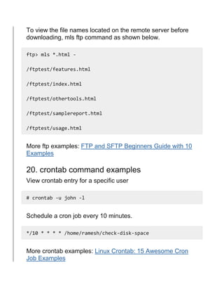 50 most frequently used unix | DOCX