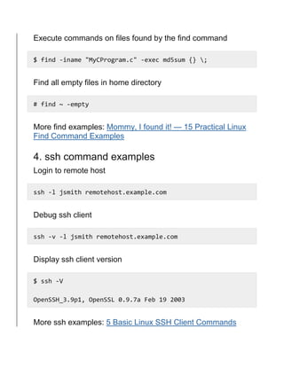 50 most frequently used unix | DOCX