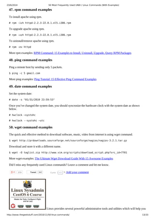50 most frequently used unix linux commands (with examples) | PDF | Operating Systems | Computer ...