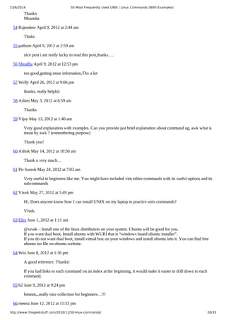 50 most frequently used unix linux commands (with examples) | PDF | Operating Systems | Computer ...