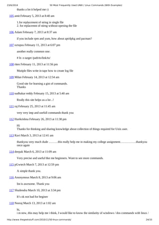 50 most frequently used unix linux commands (with examples) | PDF