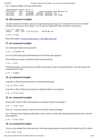 50 most frequently used unix linux commands (with examples) | PDF