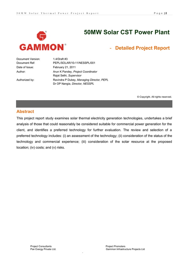 50 MW solar-thermal-dpr | PDF